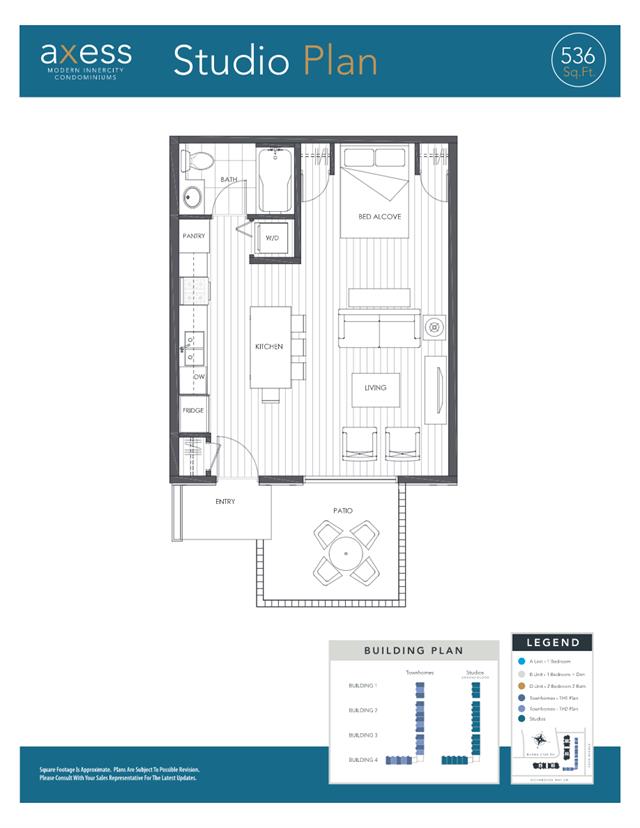 Axess at Currie Barracks - Studio Plan, Calgary AB | Livabl