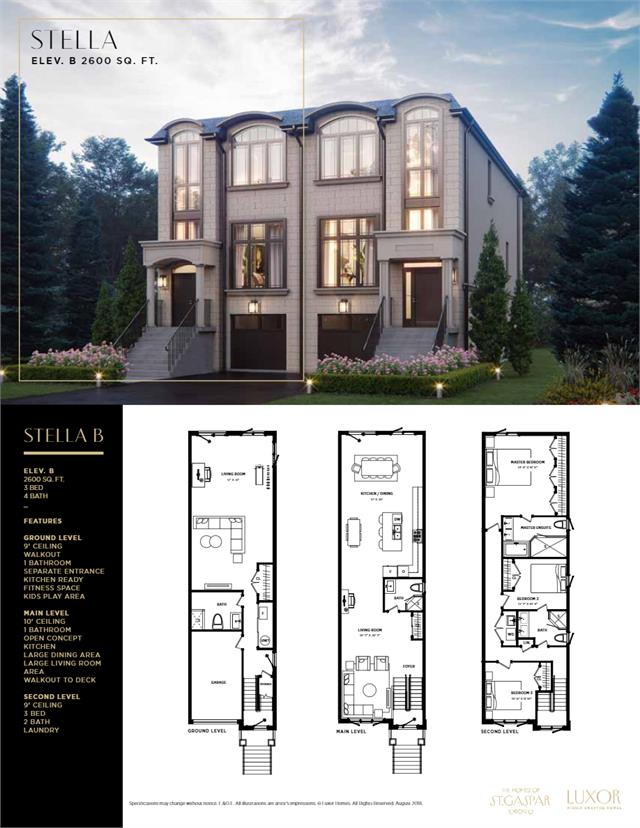 The Homes of St. Gaspar - Stella - Elev. B Plan, Toronto ON | Livabl