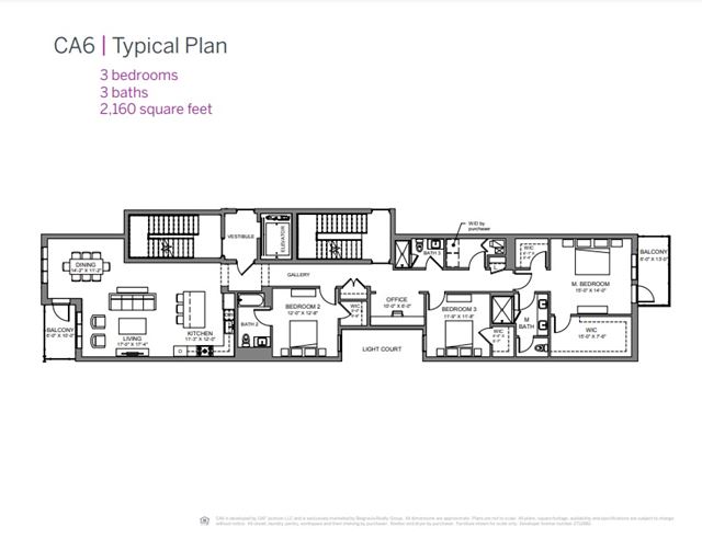 CA6 Condominiums - Typical Plan, Chicago IL | Livabl