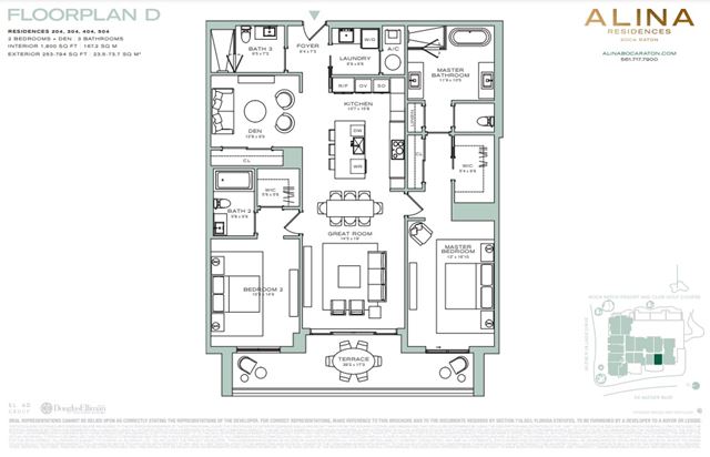 Alina Residences - D Unit Plan, Boca Raton FL | Livabl