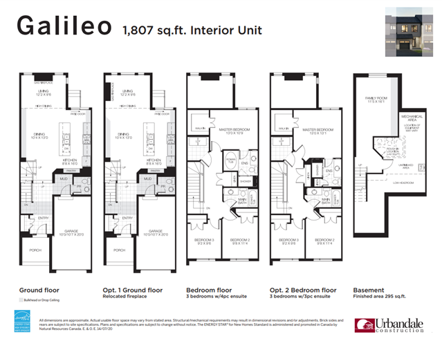 The Creek Townhomes - GALILEO – INTERIOR UNIT Plan, North Grenville ON ...