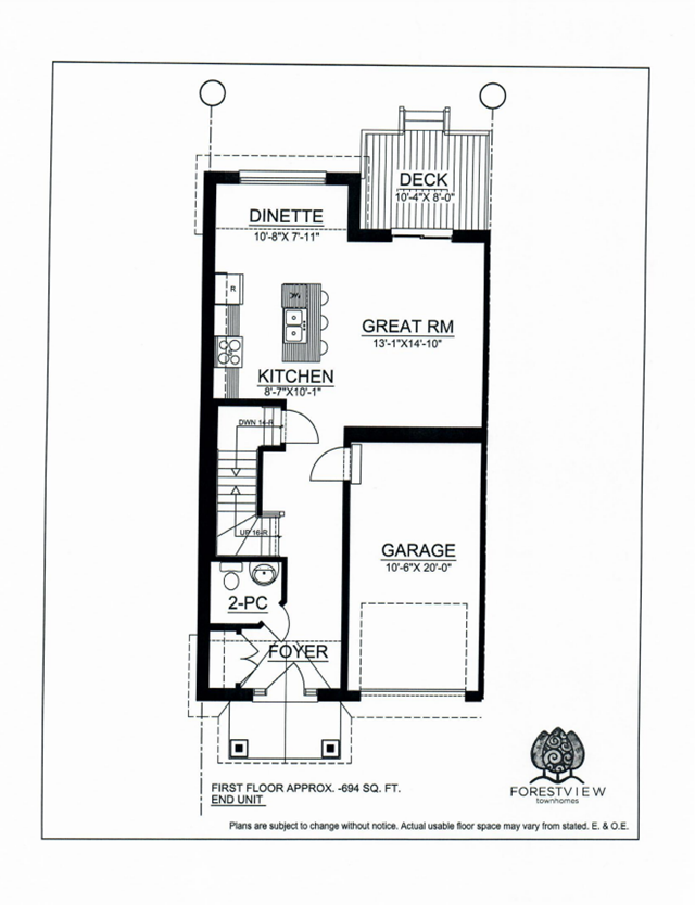Forestview Townhomes - End Unit Plan, Niagara Falls ON | Livabl