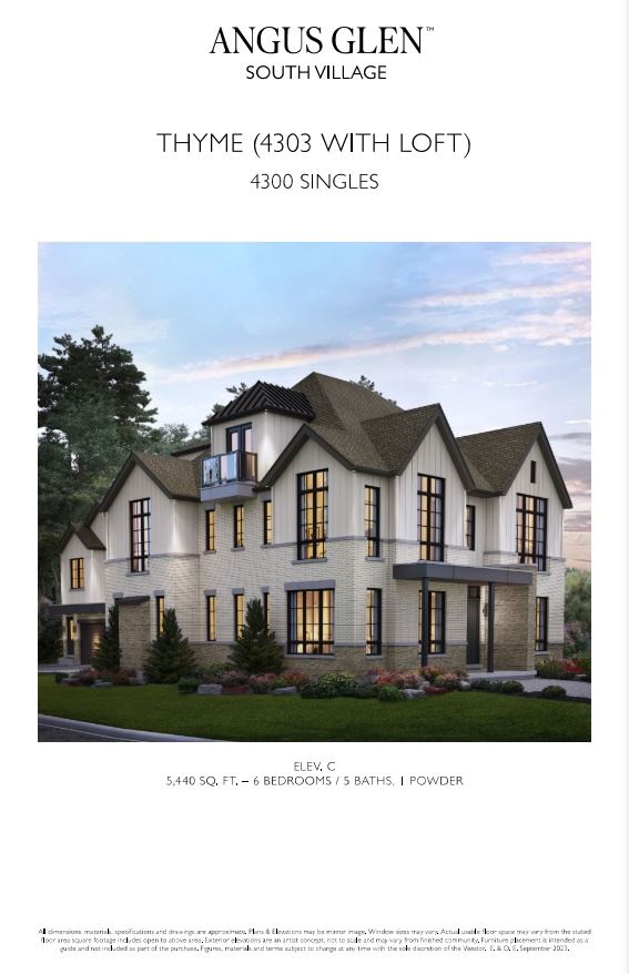 Angus Glen South Village Phase 1B - Single Family Homes - Thyme - Elev. C with Loft Plan ...